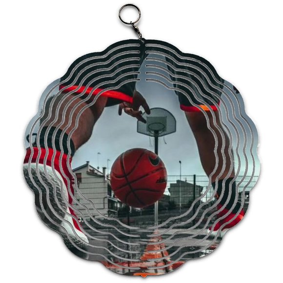 Design | Basketball Player Ball Court Photography Design Wind Spinner ...
